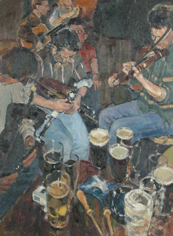 Bonhams : Anthony Butler (British, 20th Century) 'Pub Music, Dublin'.
