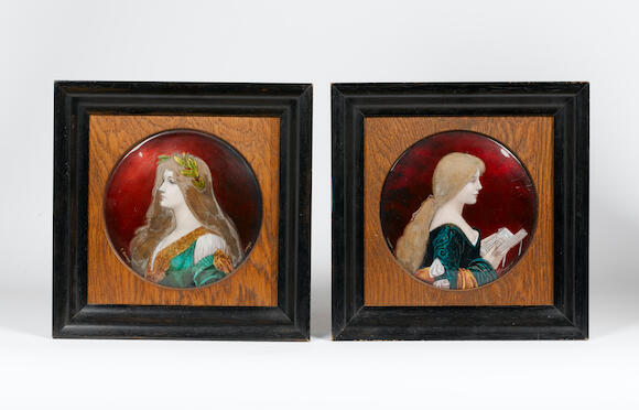 Bonhams : Paul Bonnaud Two Limoges Enamelled Plaques, 1906