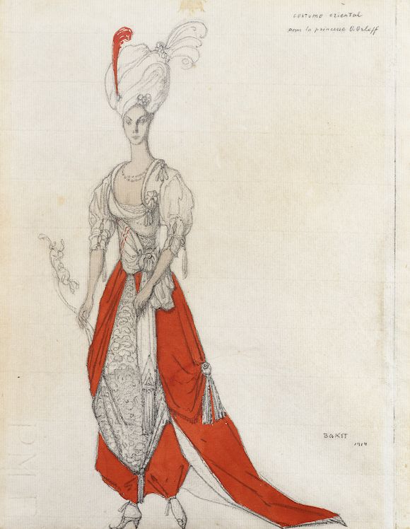 Bonhams : Lev Samoilovich Bakst, 1866-1924 Oriental costume design for ...
