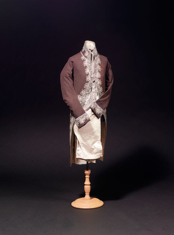 Bonhams : A gentleman's elaborate court coat of deep brown wool ...