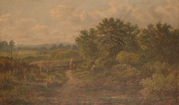 Bonhams : Edward Atkins (exh. 1894-1901) A mother and son pausing for ...