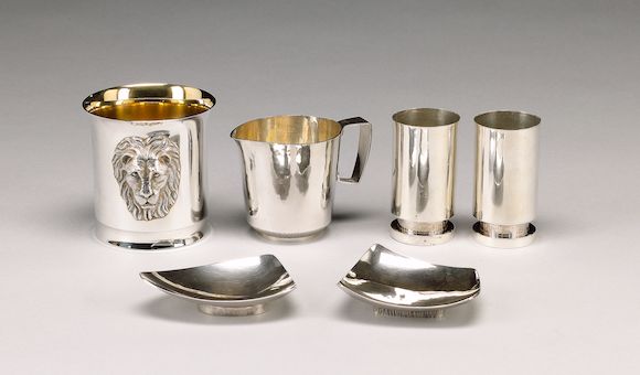 Bonhams : ANTHONY PATON HAWKSLEY : A small collection of five silver ...