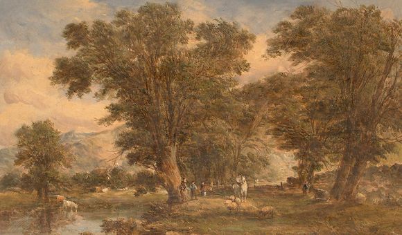 Bonhams : Alfred Vickers (British, 1786-1868) An avenue, North Wales.