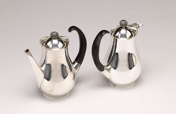 Bonhams : ERIC CLEMENTS : A pair of electroplated cafe-au-lait pots, by ...