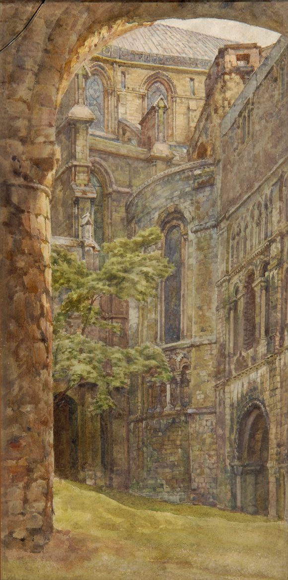 Bonhams : Thomas Matthew Rooke, R.W.S. (1842-1942) Church through an ...