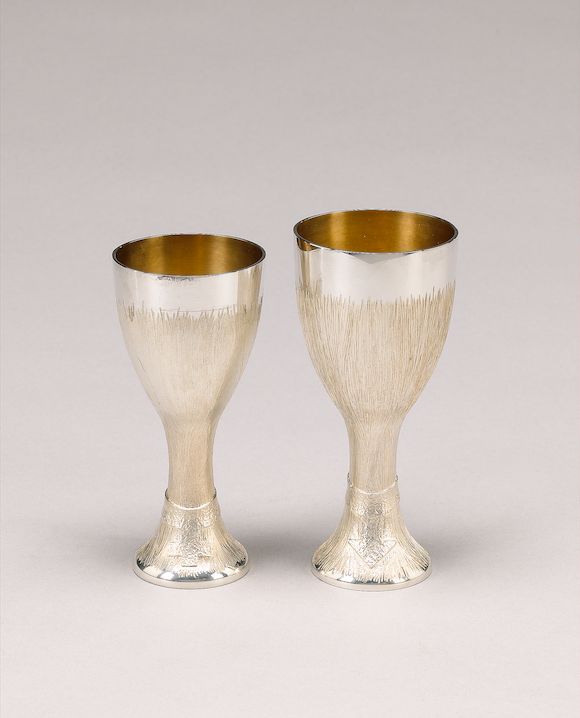 Bonhams : CHRISTOPHER NIGEL LAWRENCE : A cased pair of silver goblets ...
