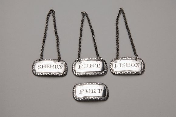 Bonhams : A set of four early 19th Century wine labels