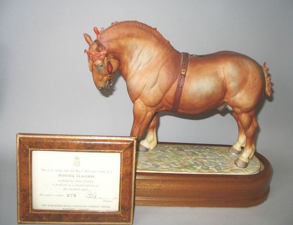 Bonhams : A Royal Worcester figure of a Suffolk Stallion by Doris ...
