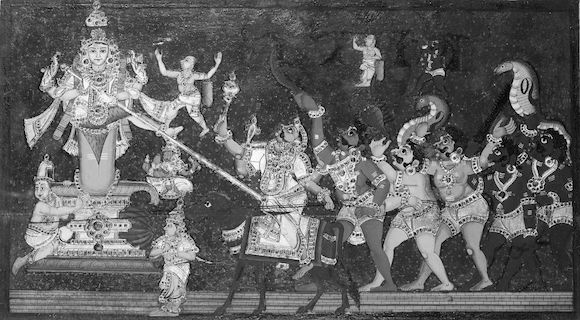 Bonhams : The Devi worshipped by Hindu deities South India, mid-19th ...