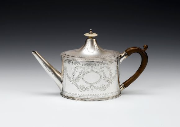 Bonhams : A George III silver teapot by Hester Bateman, London 1785,