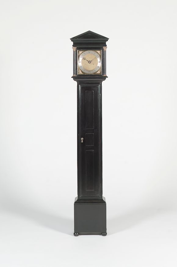 Bonhams : An interesting ebonised architectural longcase timepiece of ...