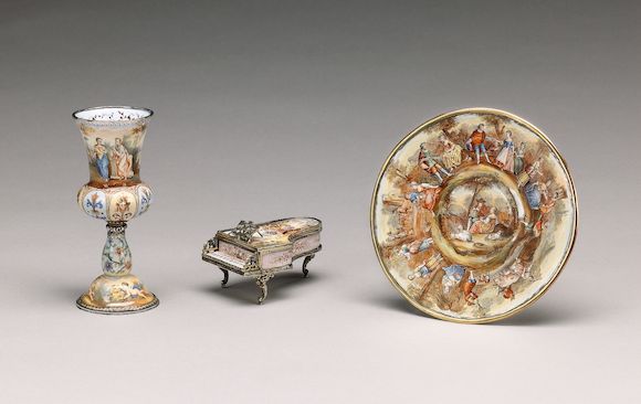 Bonhams : A late 19th century Austrian silver and enamelled goblet by ...