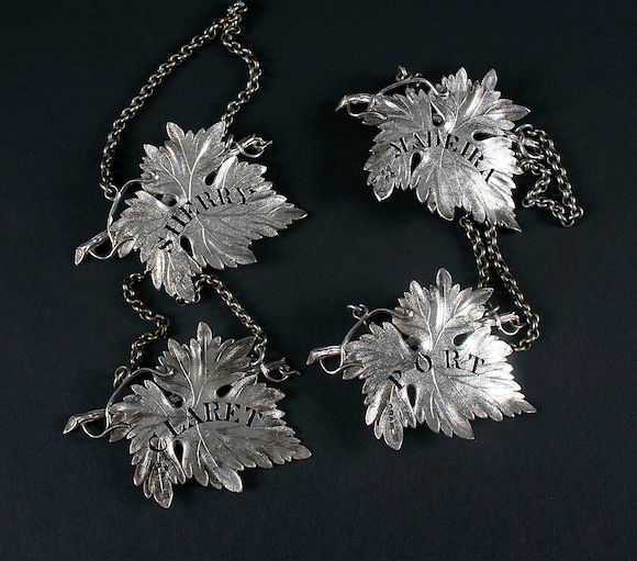 Bonhams : A set of four Victorian cast triple leaf wine labels by ...