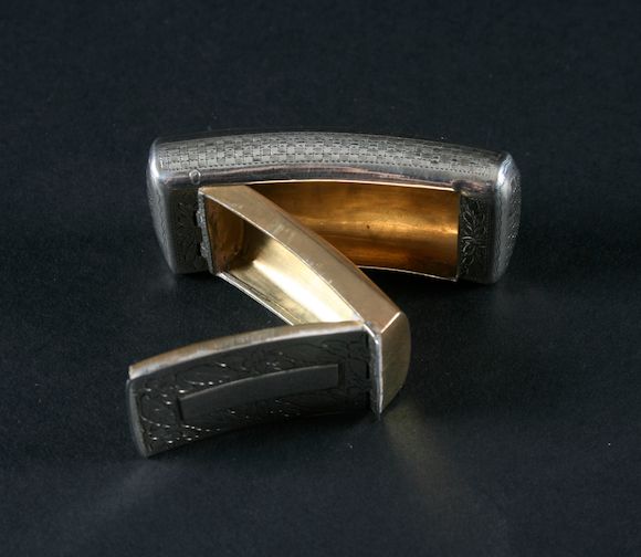Bonhams : A George III double snuff box by Samuel Pemberton Birmingham 1787,