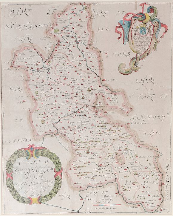 Bonhams : Richard Blome A Mapp (sic) of Buckinghamshire with its Hundreds,