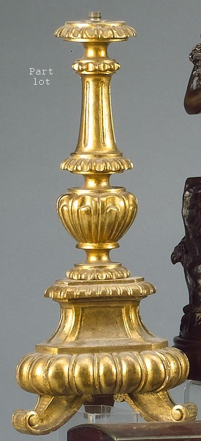 Bonhams : A pair of late 19th century French gilt brass pricket ...