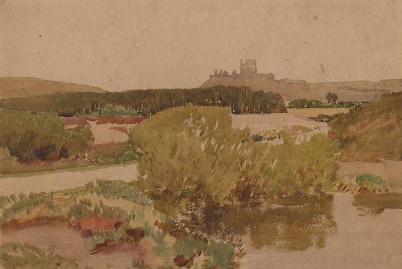 Bonhams : Harry Watson (British, 1871-1936) Landscape with castle ruins ...