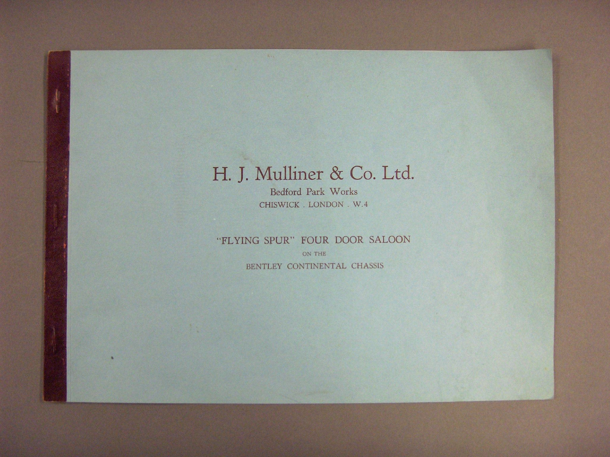 Bonhams Cars : A rare H.J. Mulliner & Co., coachbuilder's sales brochure,