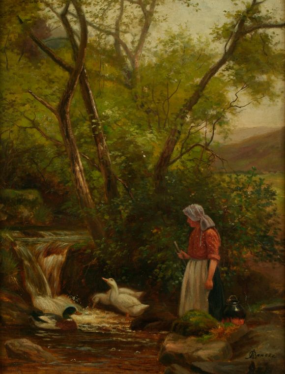 Bonhams : Alfred Banner (exh.1882-1911) "At Pentry Du, Betws-y-coed",