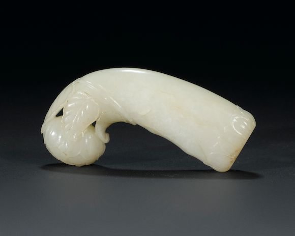 Bonhams : A fine white jade dagger handle in Indian taste 18th century