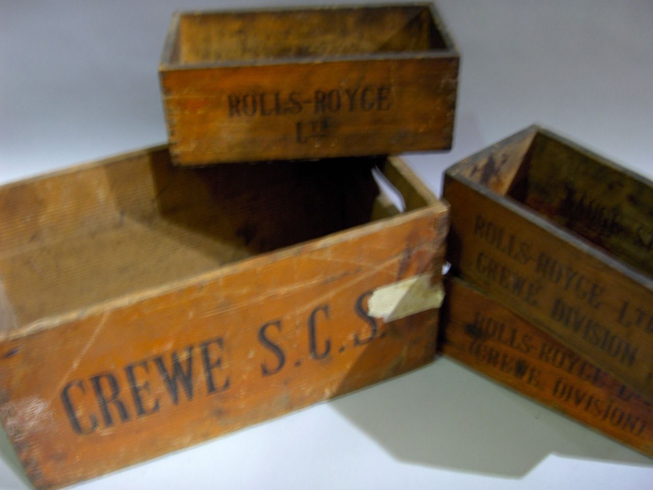 Bonhams Cars : Four original Rolls-Royce Works tool and part boxes,