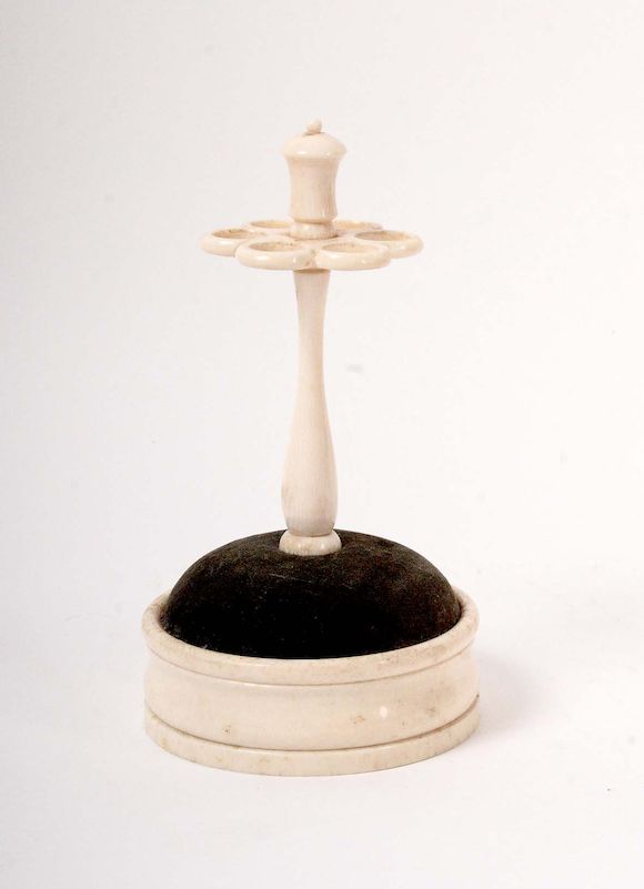 Bonhams : An ivory hat pin stand
