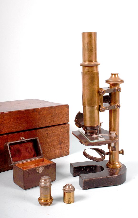 Bonhams : A 19th Century brass microscopeC baker 243 & 244, High ...
