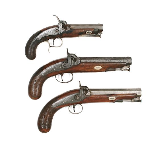 Bonhams : A 50-Bore Rifled Percussion Travelling Pistol, And A 50-Bore ...