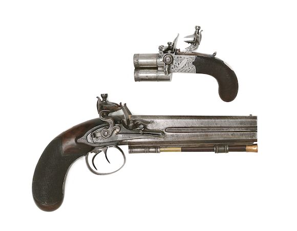 Bonhams : A Fine 54-Bore Rifled Flintlock Box-Lock Over-And-Under Tap ...
