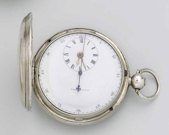 Bonhams : An early 19th Century silver centre seconds cylinder watch ...