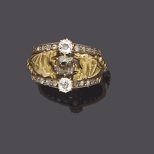 Bonhams : A late 19th century diamond dragon ring,