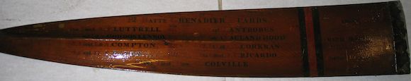 Bonhams : A decorated oar, 1st Battalion Grenadier Guards/Thames Rowing ...