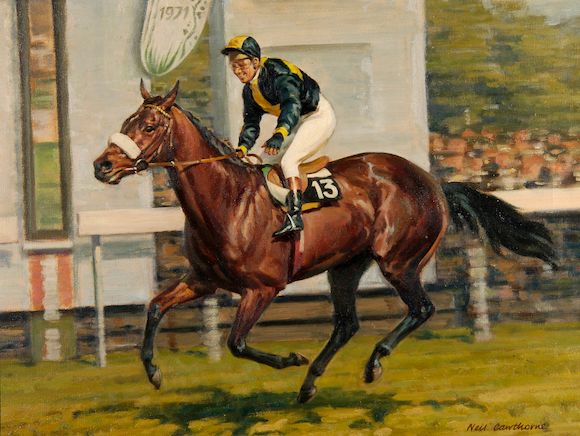 Bonhams : Neil Cawthorne (b.1936) Mill Reef winning the 1971 Derby ...