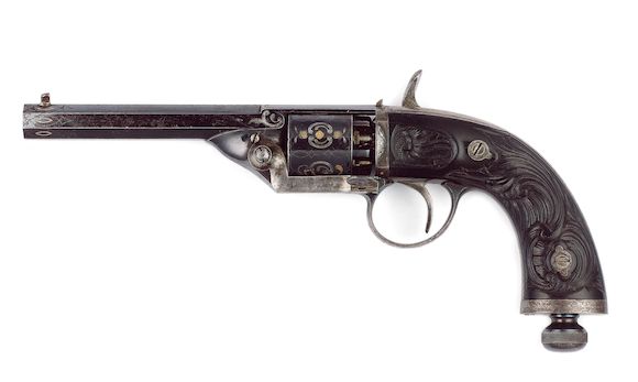 Bonhams : A Fine French Devisme Patent Six-Shot Percussion Revolver Of ...