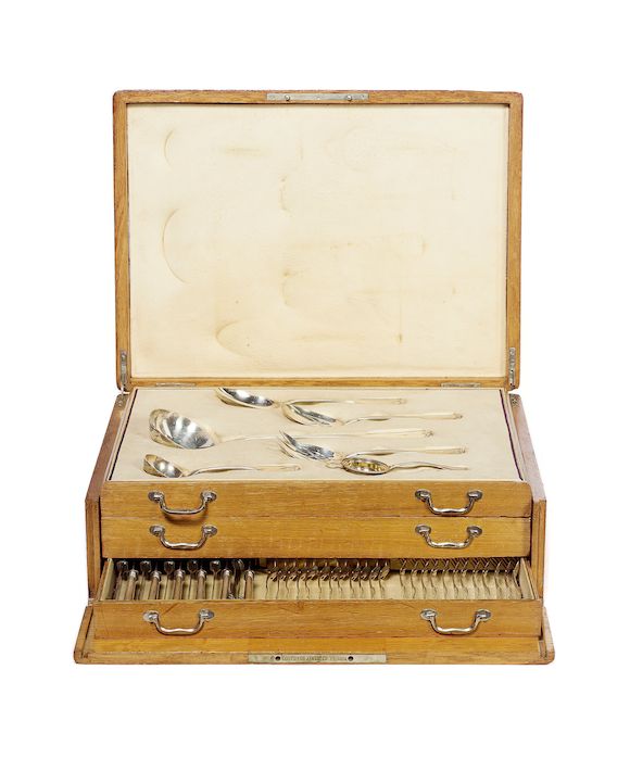 Bonhams : An early 20th century canteen of German silver Fiddle and ...