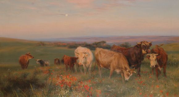 Bonhams : Henry William Banks Davis RA (British, 1833-1914) Cattle in a ...