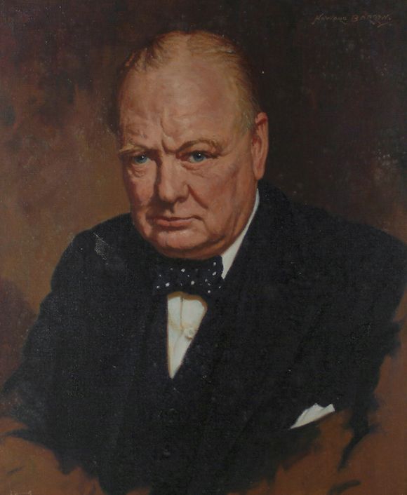 Bonhams : Howard Barron (British, 1900-1991) Portrait of Sir Winston ...