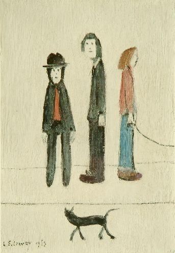 Bonhams : Laurence Stephen Lowry (1887-1976) 'Three Men and a Cat'