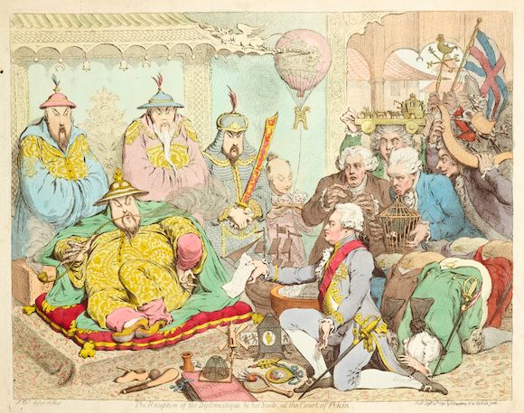 Bonhams : James Gillray The Reception of the Diplomatique & his suite ...