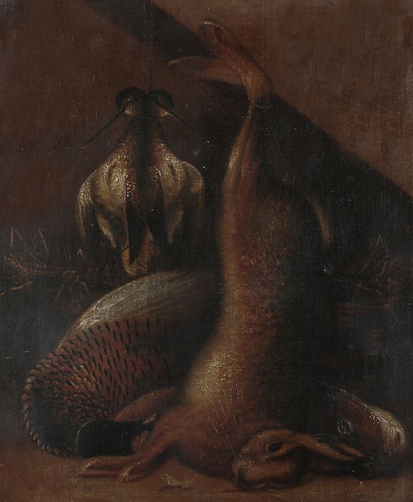 Bonhams : Attributed to Benjamin Blake Still life of dead game and a hare.