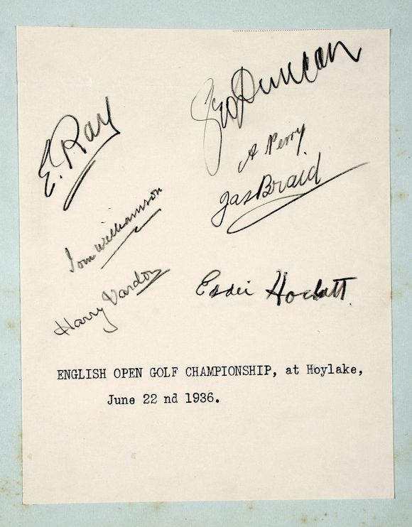 Bonhams : Seven clearly written signatures at the English Open Golf ...