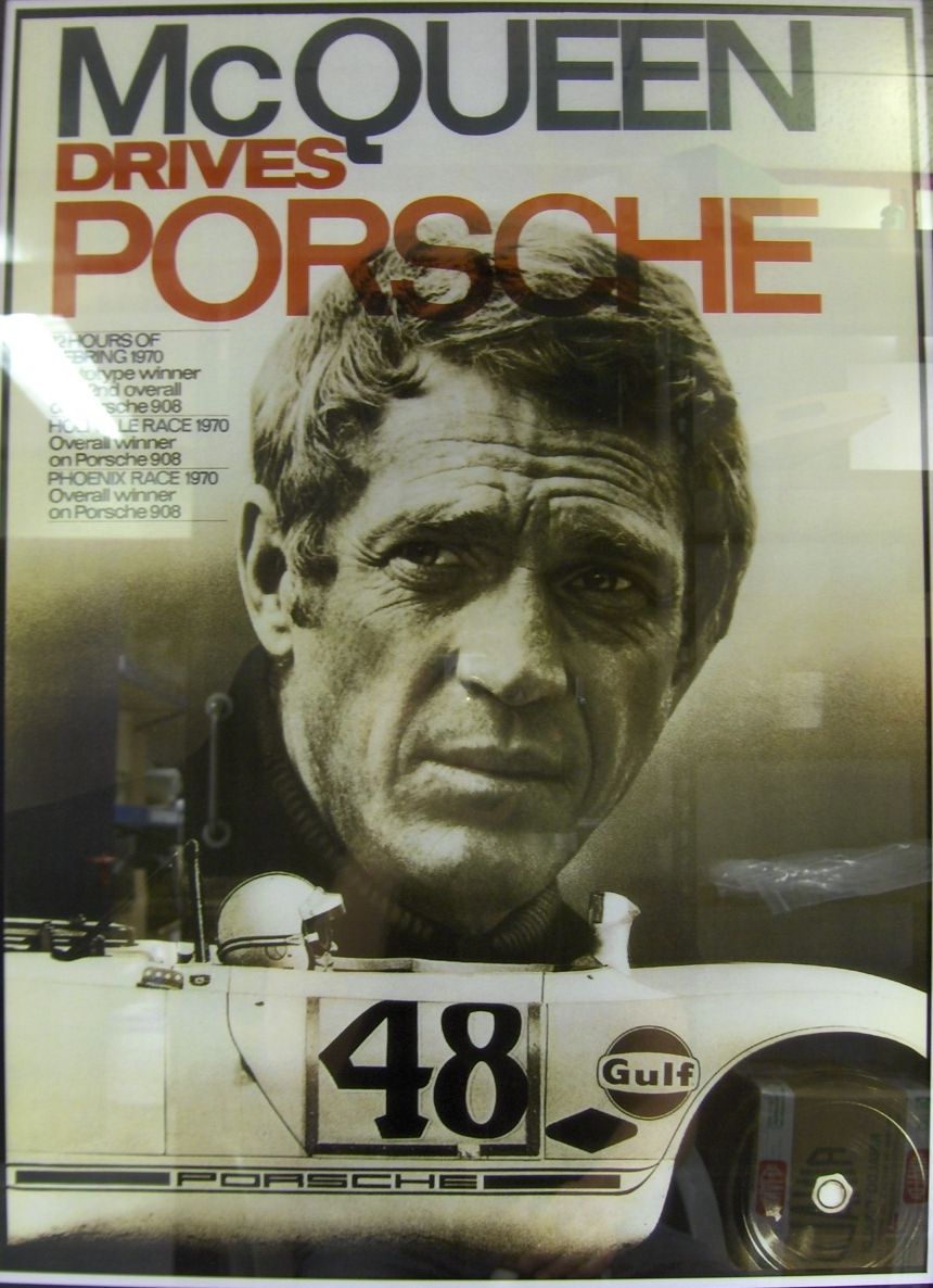 Bonhams Cars : A 'McQueen Drives Porsche' poster,