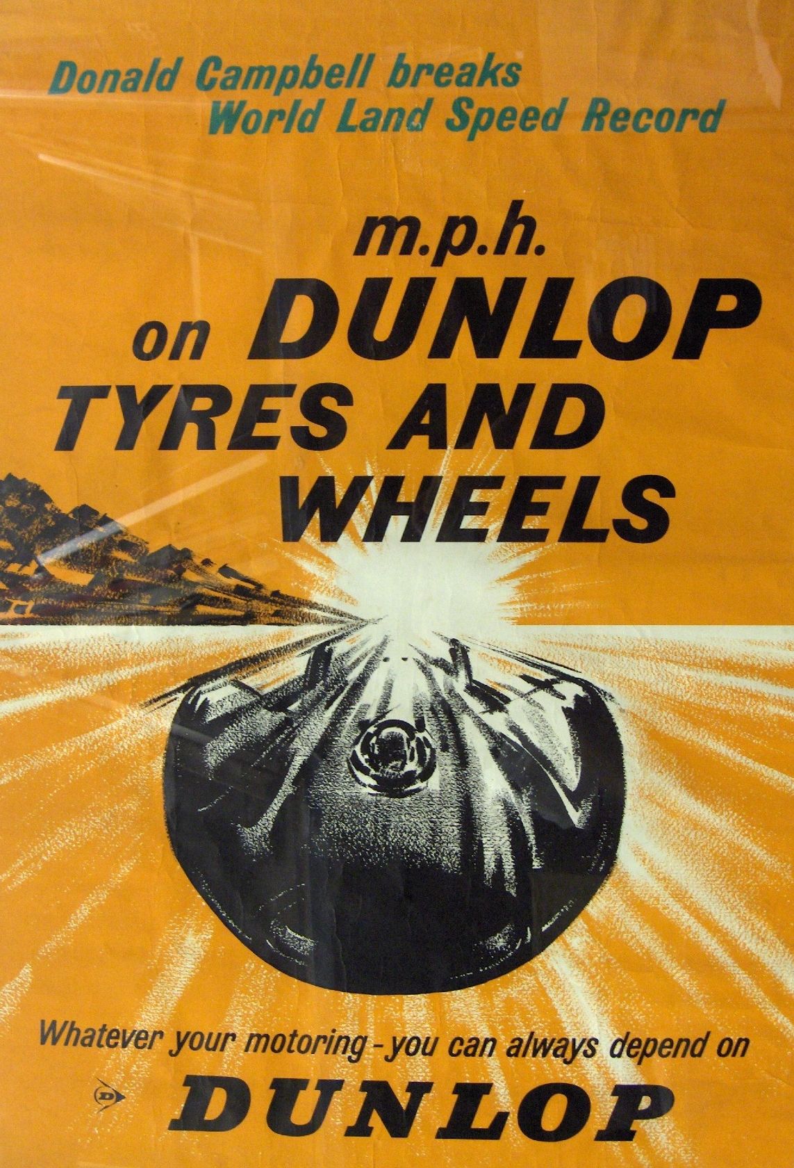 Bonhams Cars : A Donald Campbell Dunlop World Land Speed Record poster,