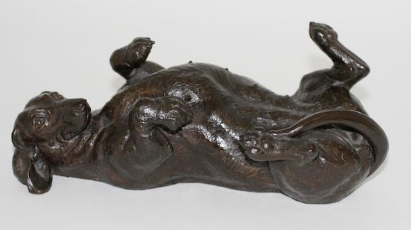 Bonhams : Doris Lindner: A bronze resin model of a dachshund