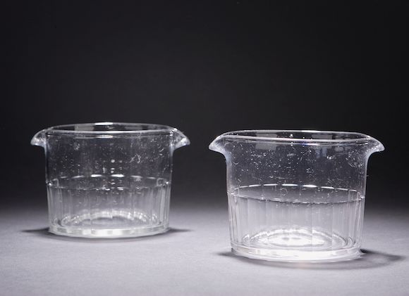 Bonhams : A set of nine clear glass rinsers 19th century