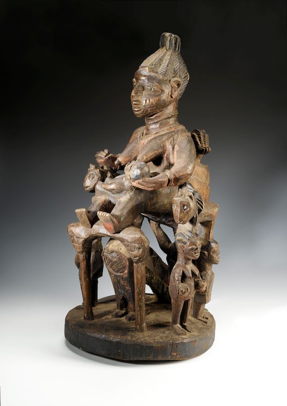 Bonhams : Yoruba wood altar group