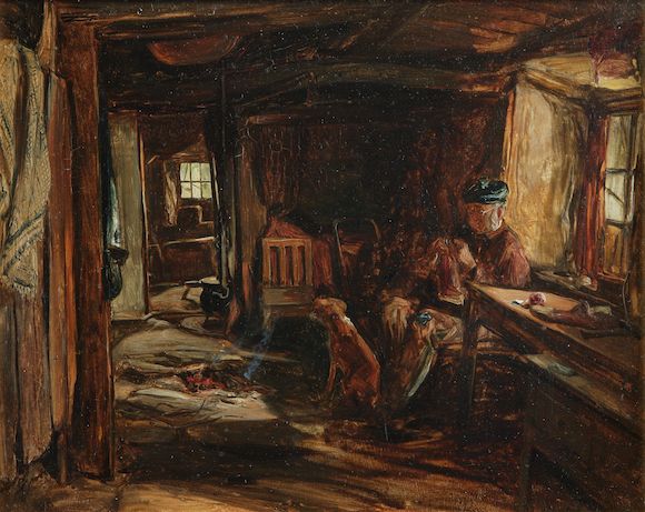 Bonhams : Alexander Fraser Jr RSA RSW (1828-1899) A croft interior