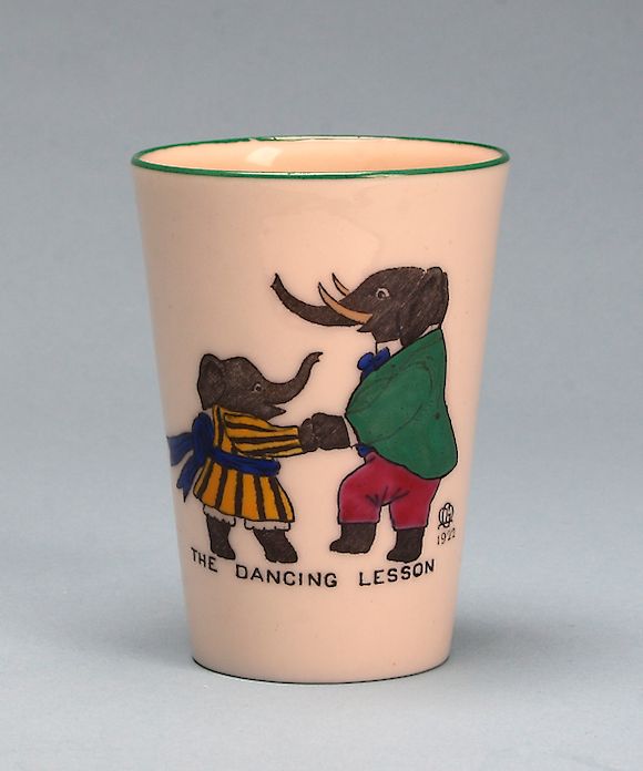 Bonhams : A WH Goss beaker printed with The Dancing Lesson