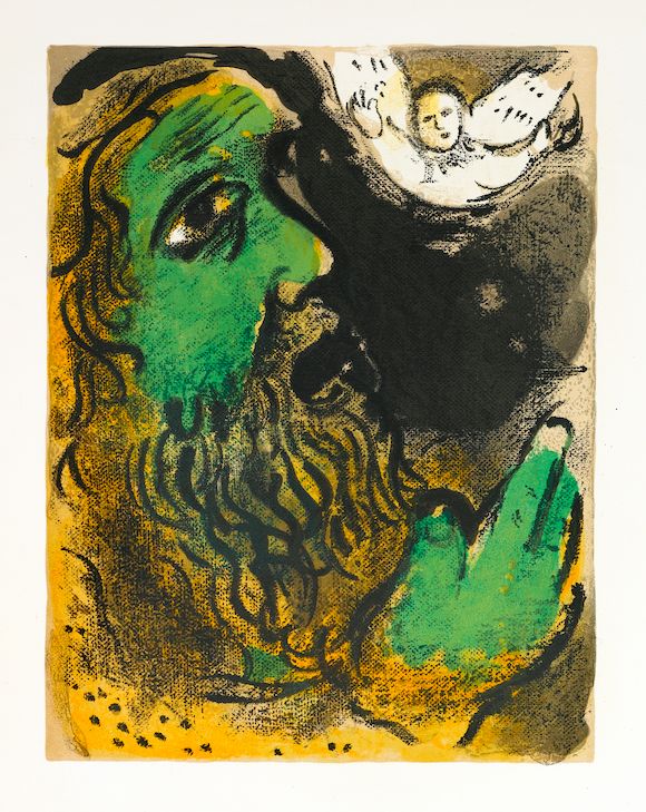 Bonhams : Marc Chagall Job Praying Lithograph, 1960, from 'Drawings for ...