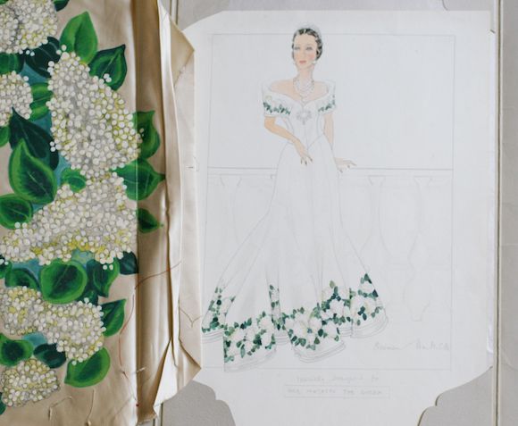 Bonhams : A Norman Hartnell design for Her Majesty The Queen (Mother)